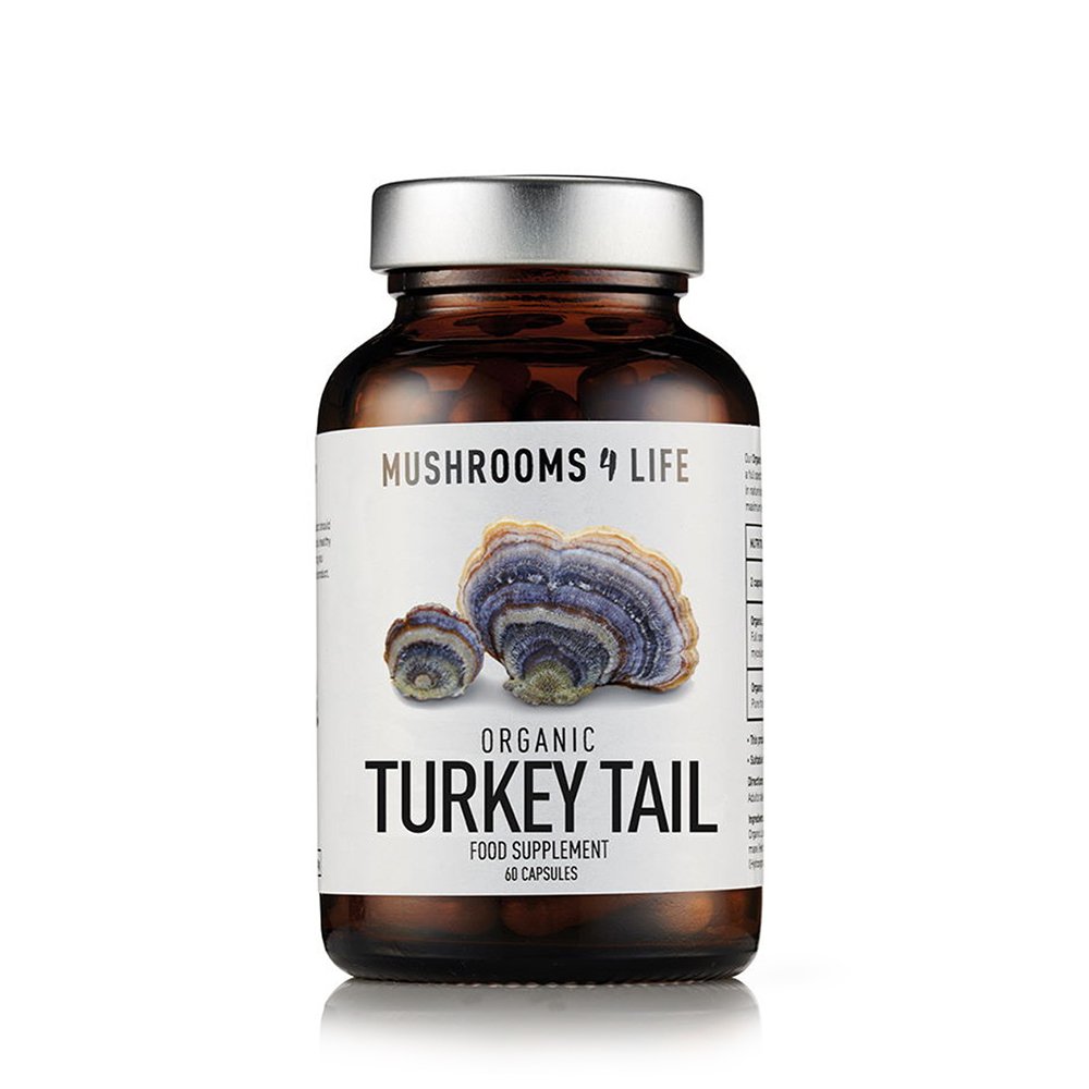 Mushrooms 4 Life Organic Turkey Tail 60 capsules | Natural Herba Kings